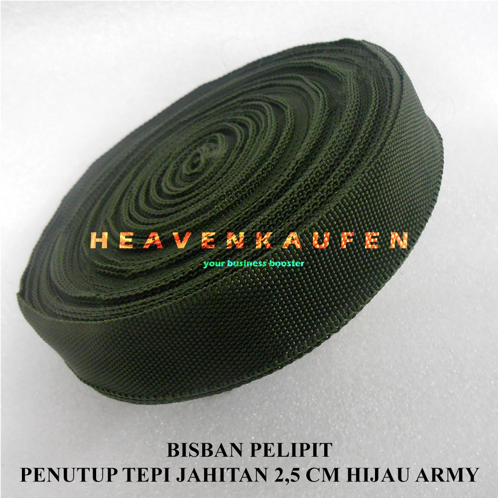 Jual Bisban Pelipit Penutup Bungkus Tepi Jahitan Tas Lebar 2,5 cm Hijau ...