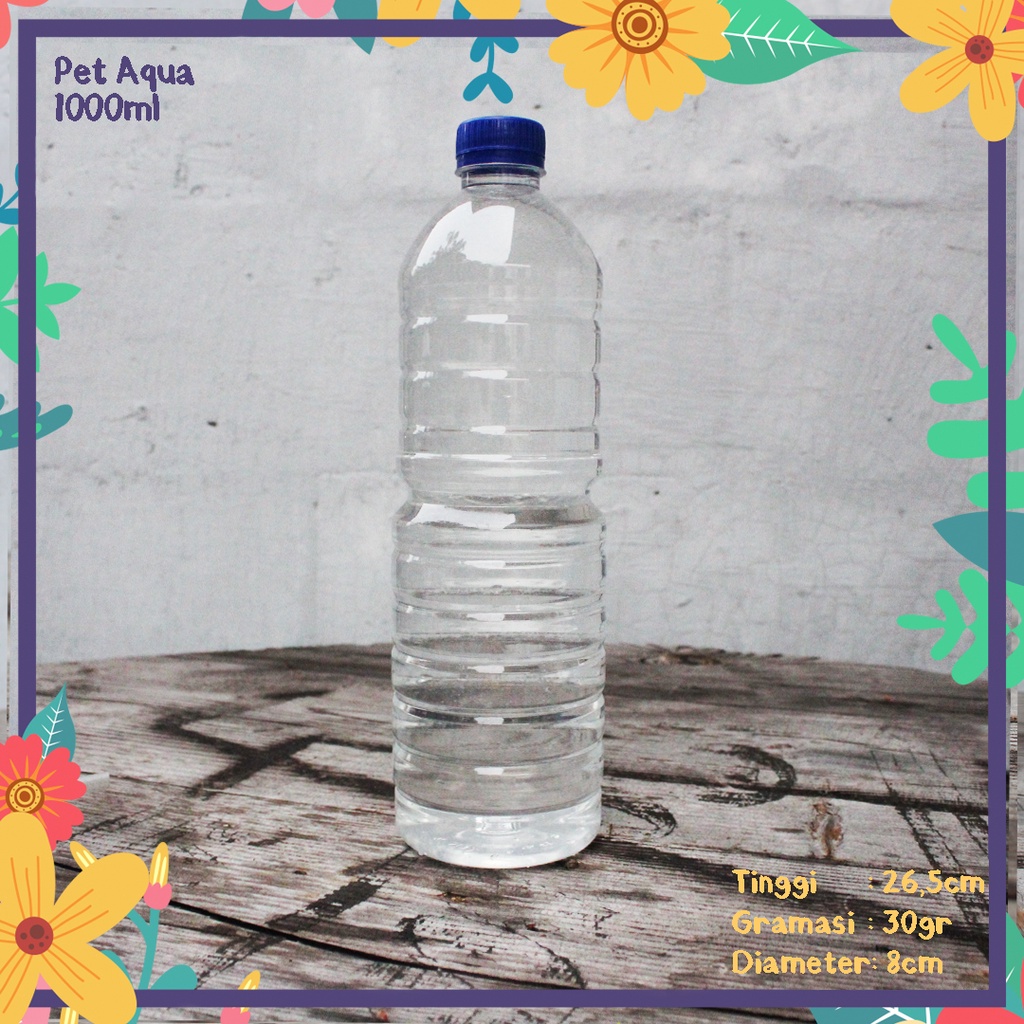 Jual BOTOL PLASTIK AQUA 1000ML 1LITER SELITER AMDK AIR MINUM DALAM ...
