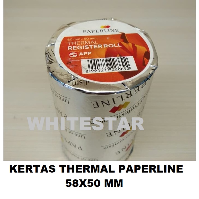 Jual kertas rol / struk kasir thermal paper paperline - 80 x 50 mm ...