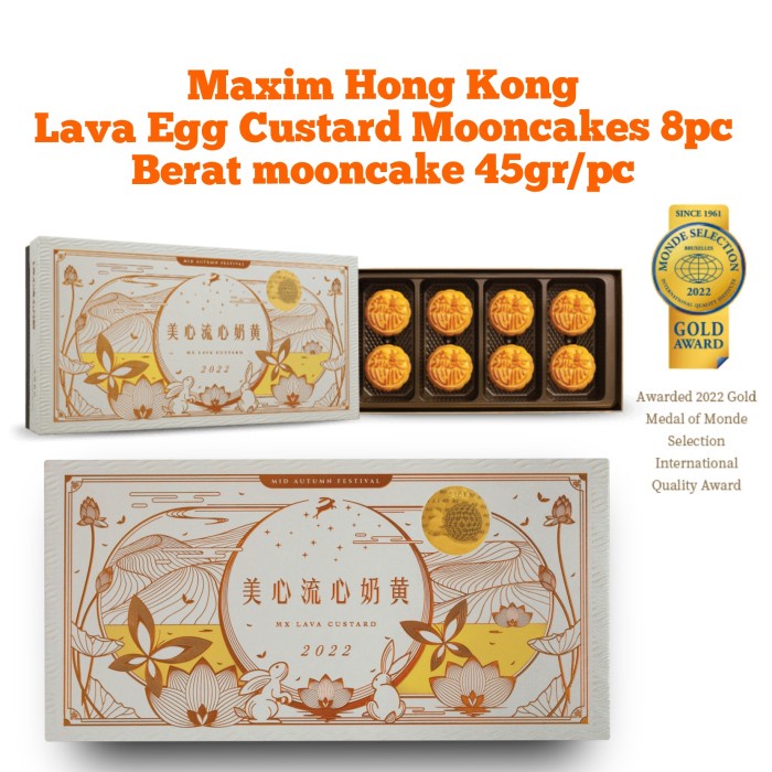 Jual Kue bulan Maxim MX HongKong Lava Egg Custard Mooncakes 8pcs ...