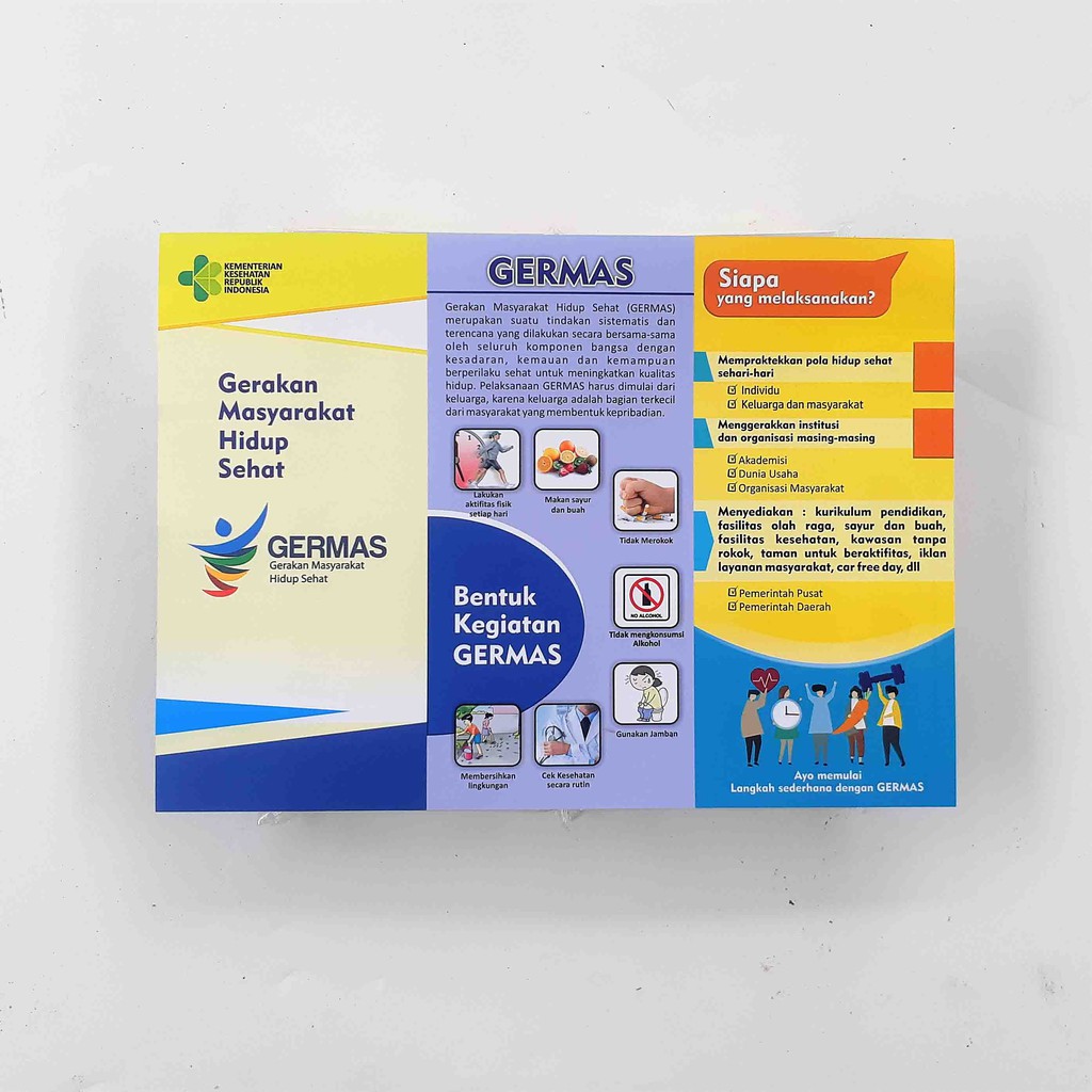 Jual Leaflet / Brosur Germas, Leaflet Gerakan Masyarakat Hidup Sehat ...