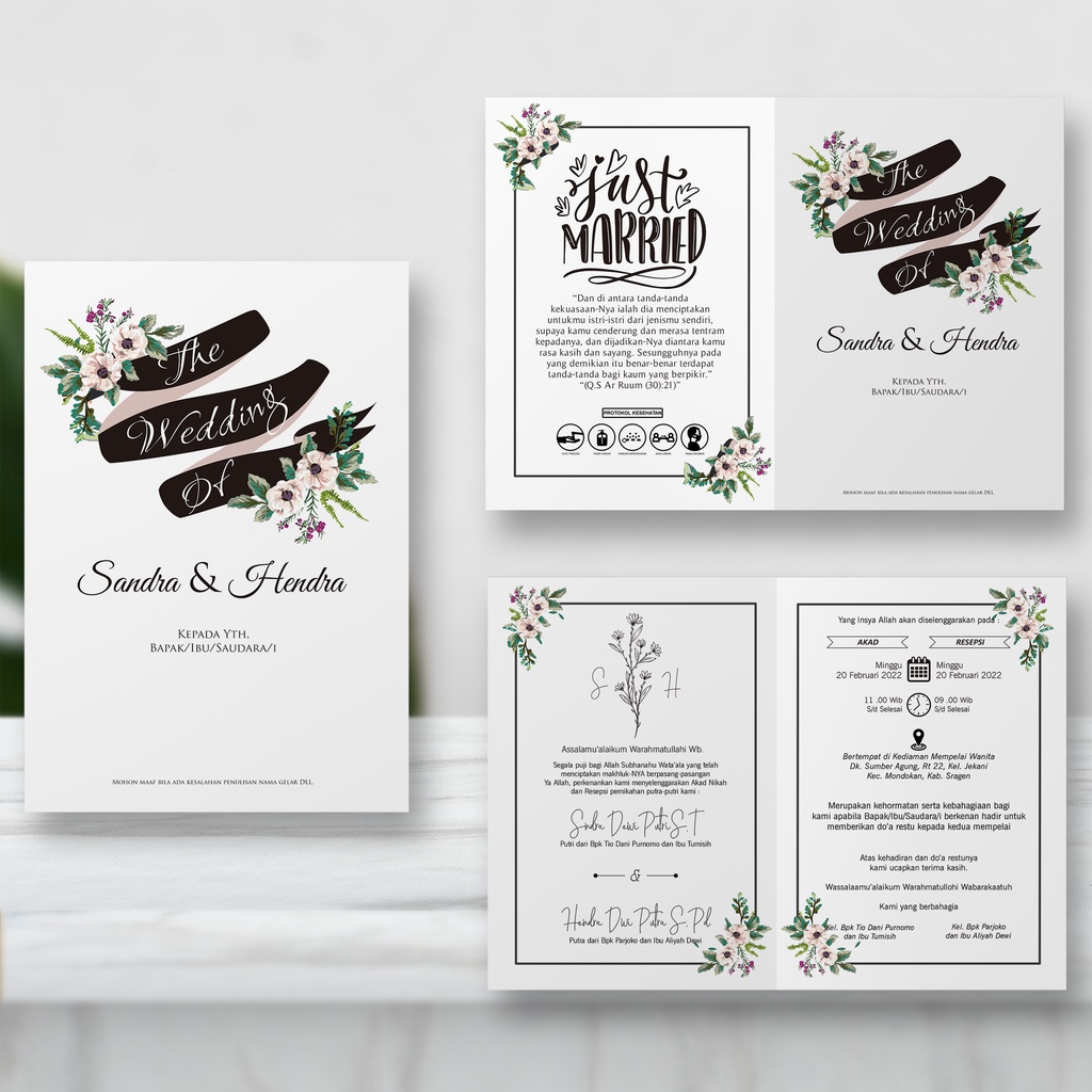 Jual Undangan Pernikahan Simple Elegan Rustik Cantik, Undangan murah ...