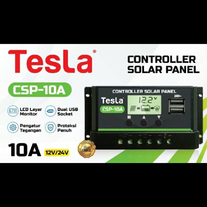 Jual CONTROLLER SOLAR PANEL TESLA CSP-10A 12V/24V / CONTROLLER SOLAR ...