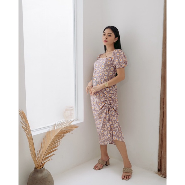 Jual DRESS CASUAL SQUISH LIMITED/MOTIF BUNGA DAISY | CASUAL DRESS ...