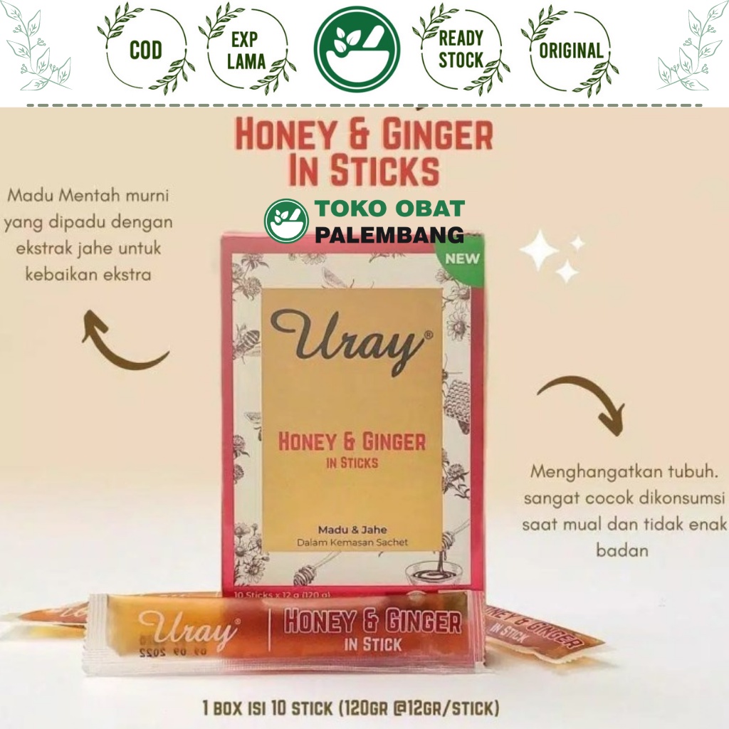 Jual MADU URAY HONEY & GINGER IN STICKS 10 STICKS MADU JAHE NATURAL ...