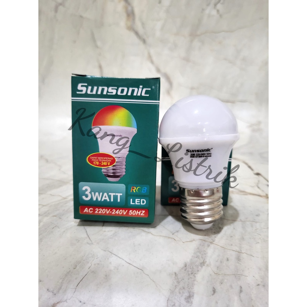 Jual Lampu Warna Warni Sunsonic RGB 3watt / Lampu LED RGB Sunsonic 3W | Shopee Indonesia