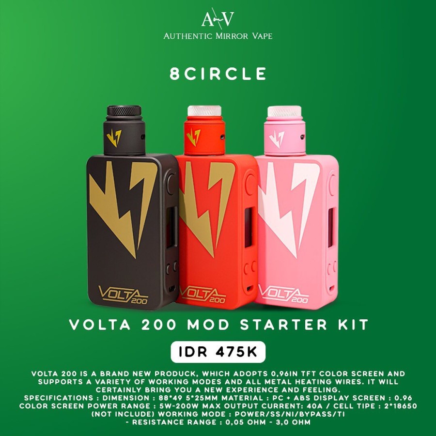 Jual Volta 200 Mod Starter Kit 100% Authentic by 8 Circle Vape - DR ...