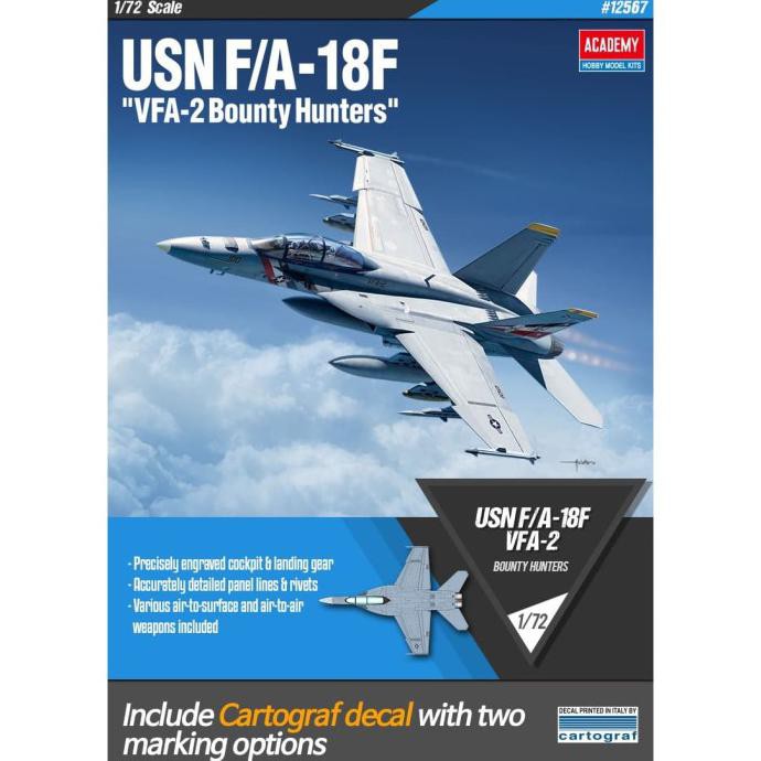 Jual Mainan Rakitan Academy Usn F/A-18F "Vfa-2 Bounty Hunters" 12567 1/ ...