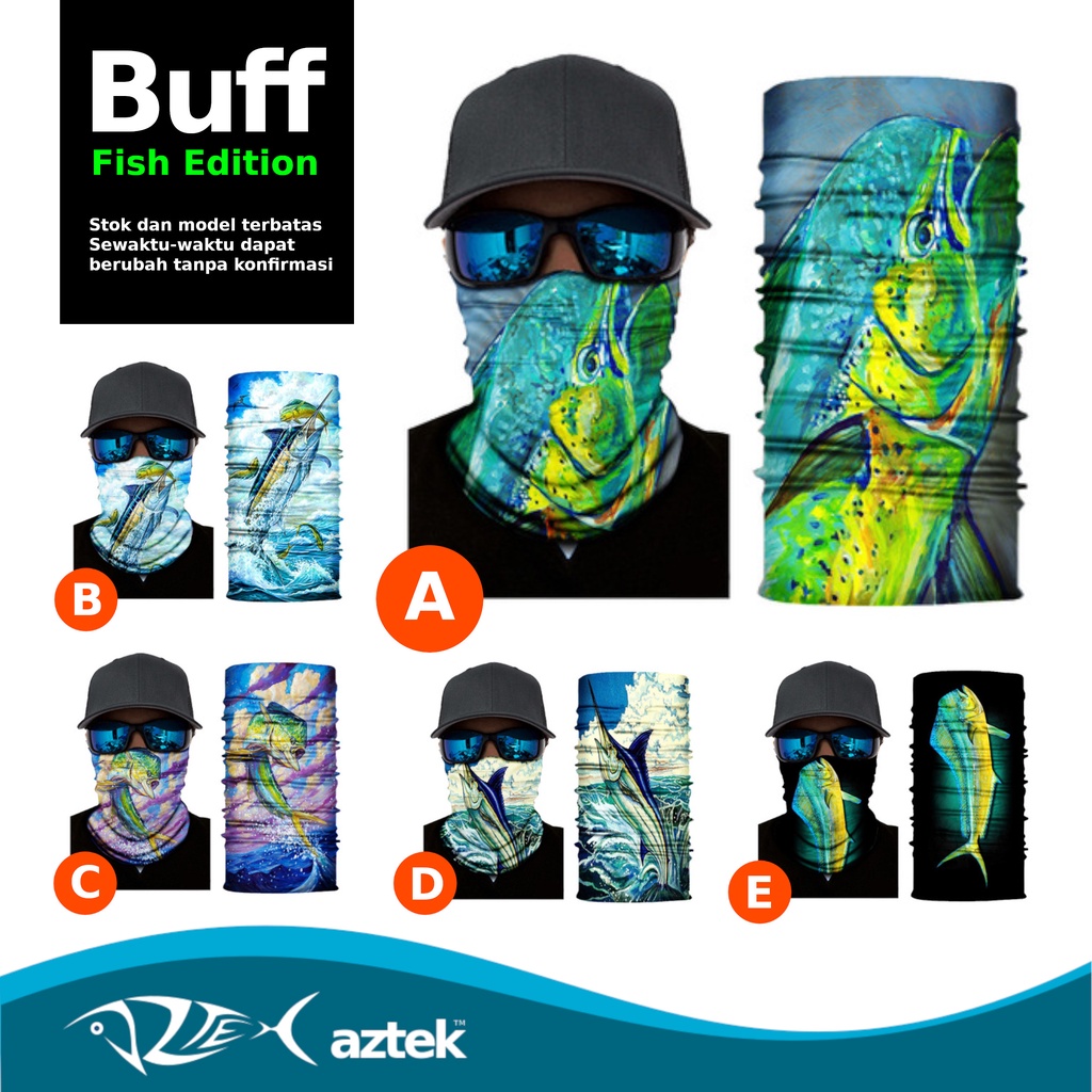Jual Buff Outdoor Masker Mancing Penutup Wajah Buff Fish Edition Aztek ...