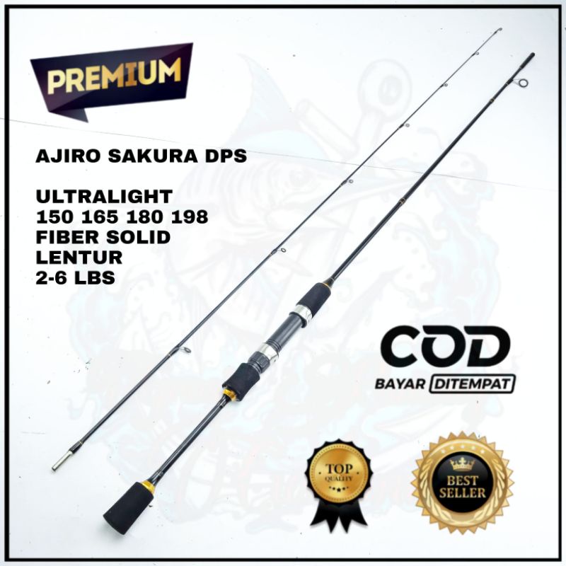 Jual joran pancing ul ultralight fiber solid murah kuat lentur ajiro sakura DPS 150 165 180 198 ...
