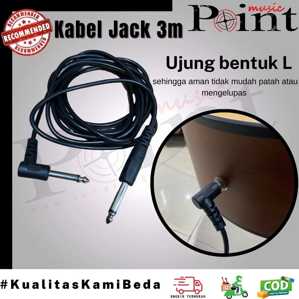 Jual Kabel jack Gitar 3m untuk belajar dirumah | Shopee Indonesia
