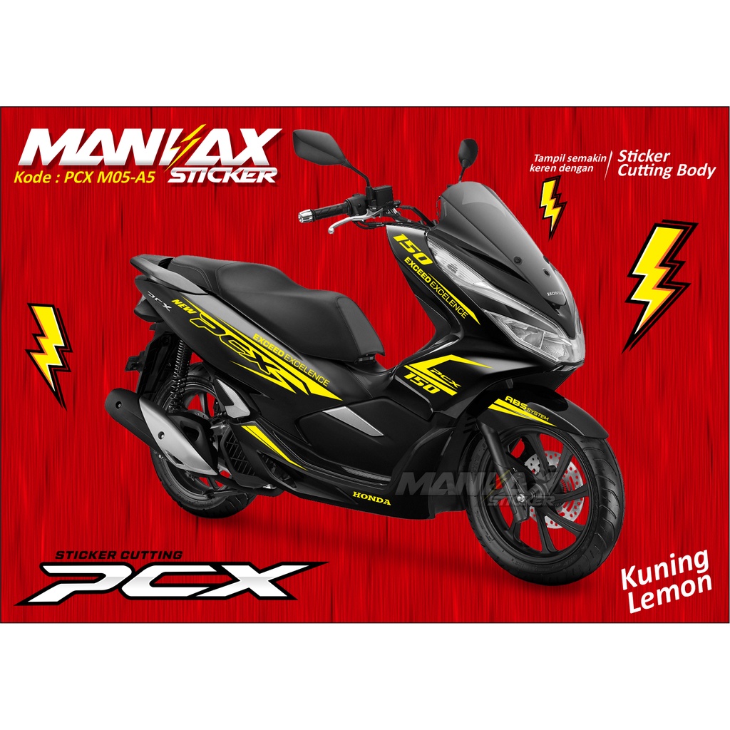 Jual Sticker PCX Striping PCX Sticker Cutting PCX Kuning Non Stabilo ...