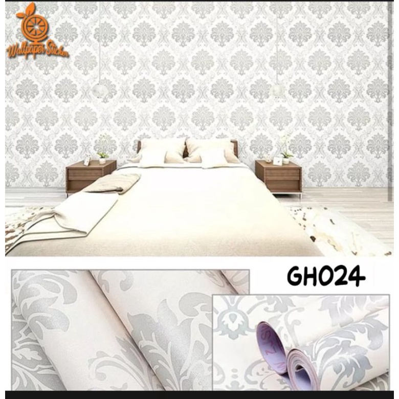 Jual Wallpaper Sticker Dinding 45cmx 10m Motif Batik abu gh024/cy1123 ...