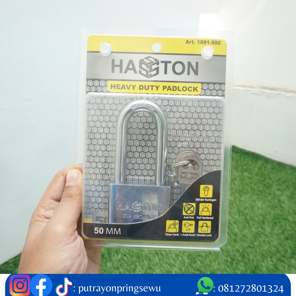 Jual Gembok Leher Panjang Hasston 50 mm | Shopee Indonesia