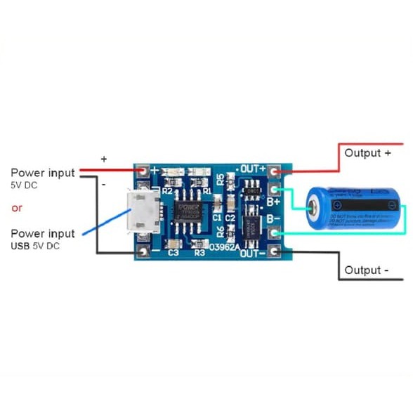 Jual Modul TP4056 Micro USB 1A 5V Dengan Proteksi Battery Charging ...