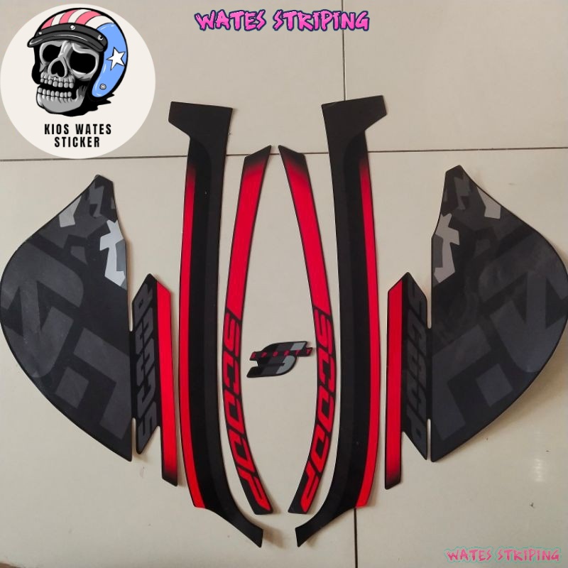 Jual stiker Striping Decal Polet Sticker motor honda scoopy 2021 hitam ...