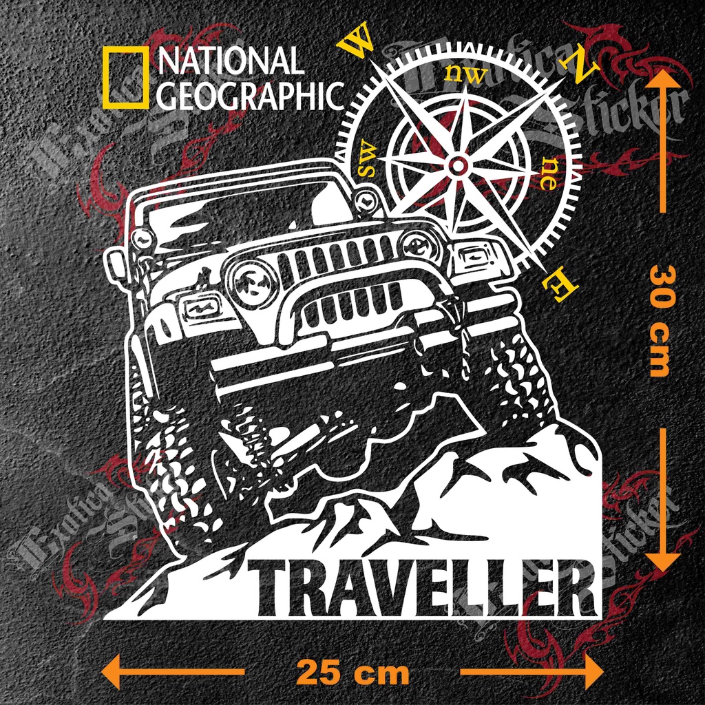 Jual stiker national geographic traveller jeep cutting sticker kaca ...