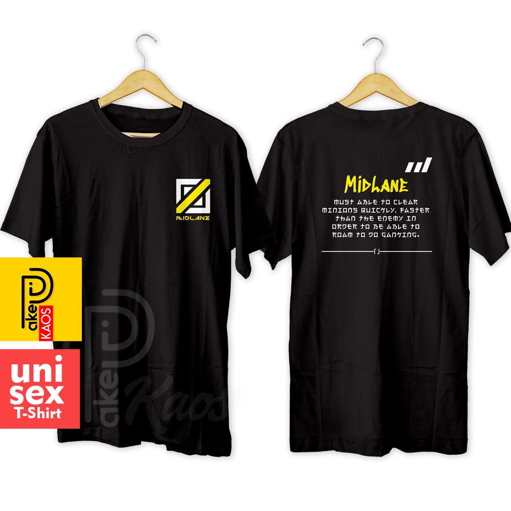Jual Kaos Pria Gamer MIDLANE PLAYER Midlanner Mobile Legends Dewasa ...