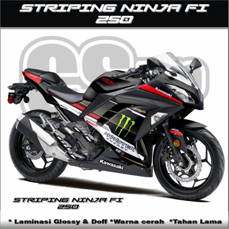 Jual Striping Ninja 250 Fi / Variasi Decal Sticker / Stiker Skotlet Lis ...