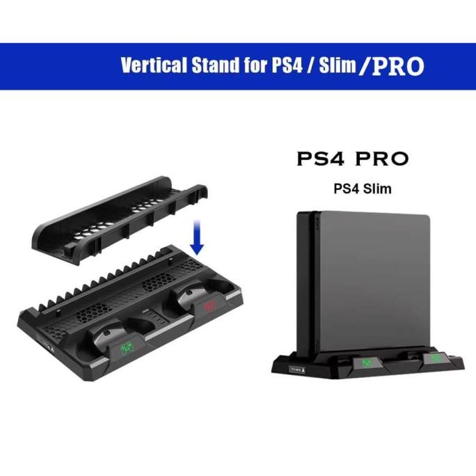 Jual Ps4 Slim&Pro Cooling Vertical Stand+Charger Ds4+Games Box Display ...