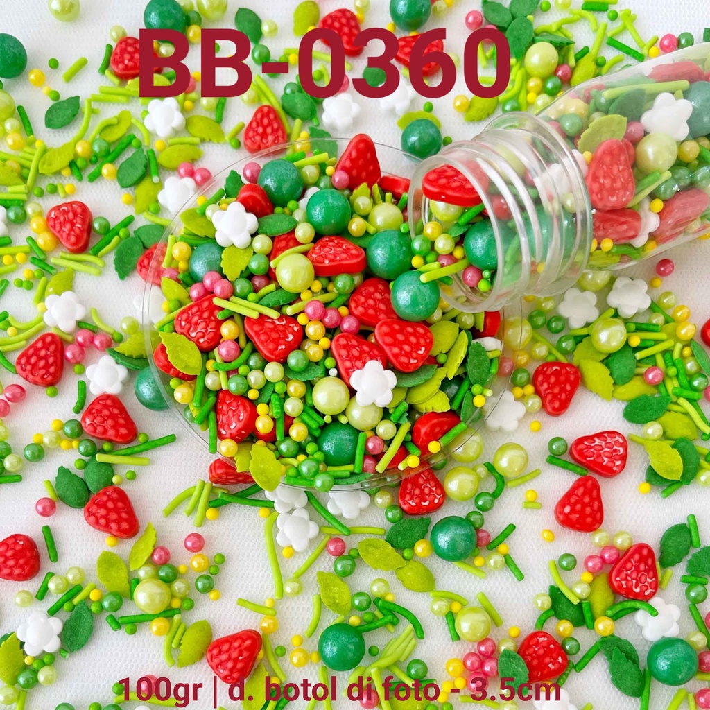 Jual BB-0360 Sprinkles sprinkle 100 gram taman buah stroberi strawberry ...