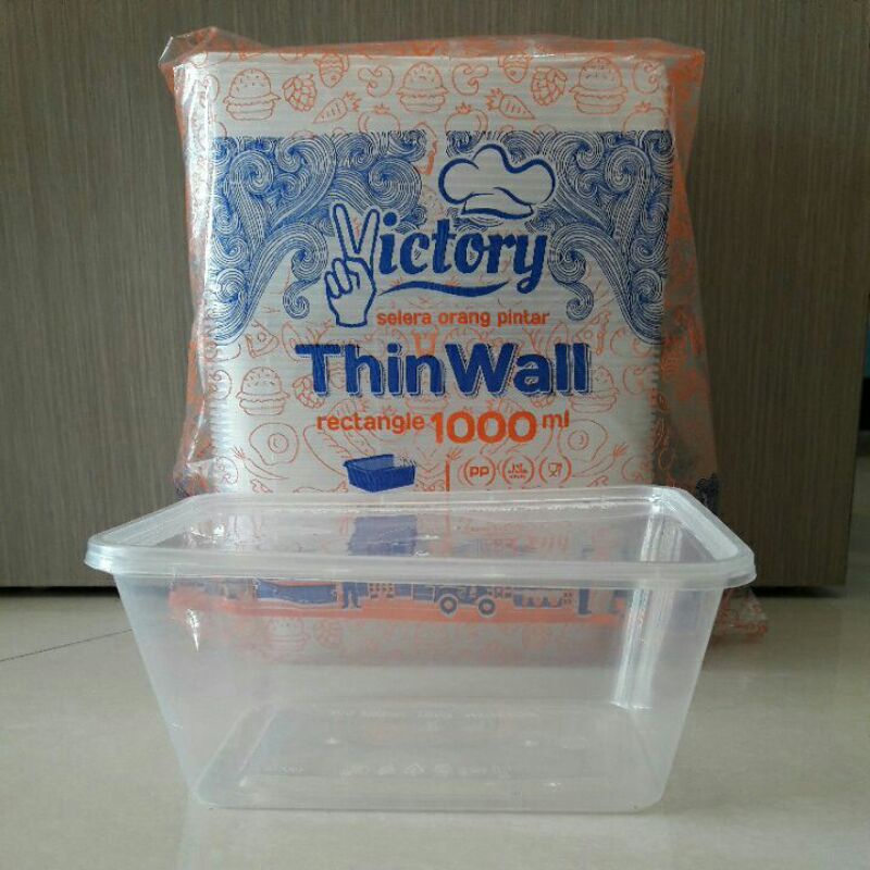 Jual Thinwall Food Container Victory Rectangle 500ml 650ml 750ml 1000ml