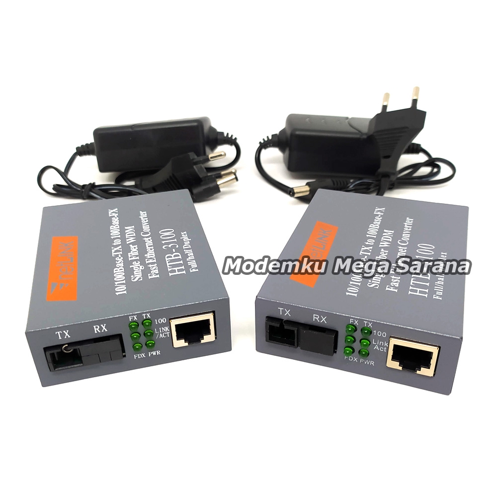 Jual Media Converter Fiber Optik Netlink HTB 3100 10-100 A atau B | Shopee Indonesia