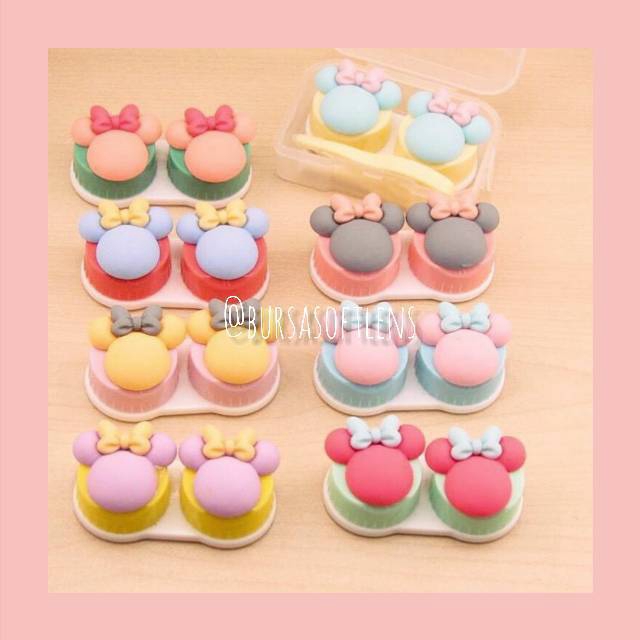 Jual Tempat softlens minie mickey mouse / kotak softlens transparant ...