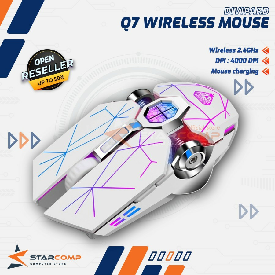 Jual Mouse Divipard Q7 Wireless Mechanical Gaming RGB Charging | Shopee ...