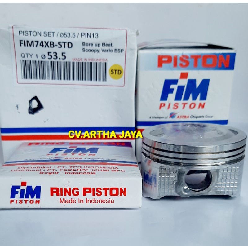 Jual PISTON KIT FIM FIM74XB BORE UP HONDA VARIO 110 ESP / BEAT ESP K44 / BEAT POP / SCOOPY ESP ...