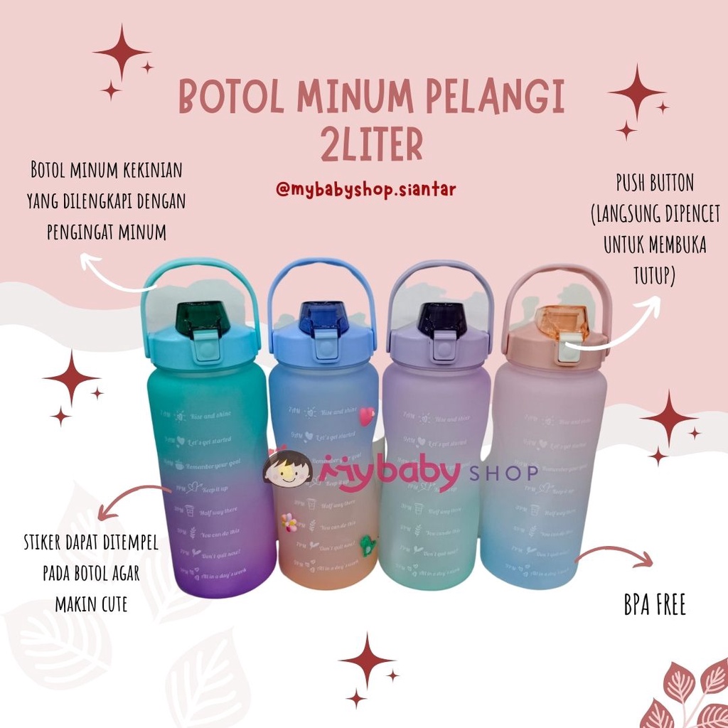 Jual Botol Minum Jumbo 2 Liter - Botol Minum Kekinian / Botol Viral ...