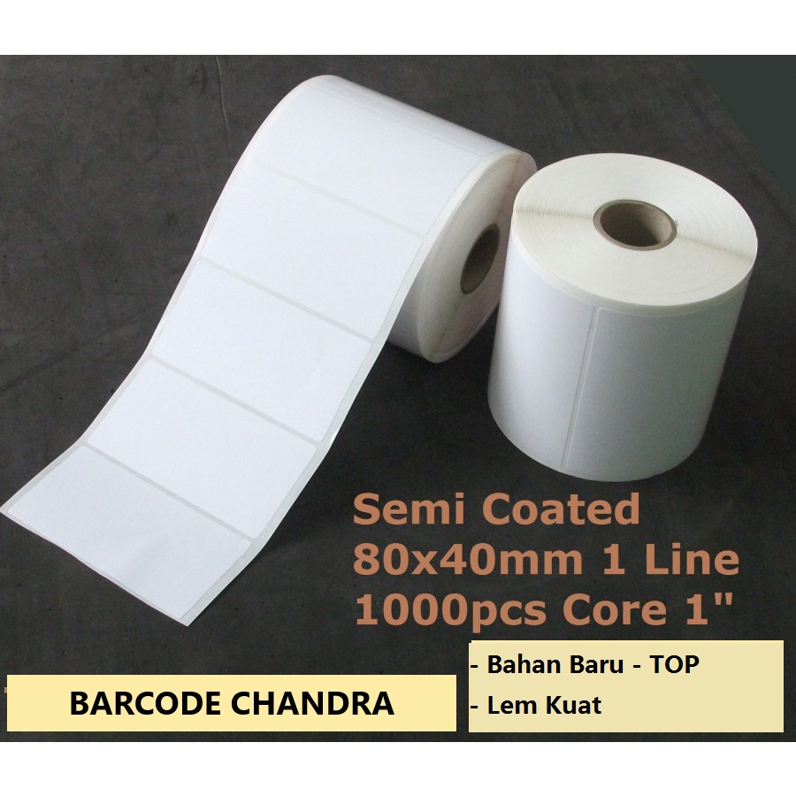 Jual Semi Coated TOP 80x40mm 1Line 1000pcs Gap 2mm Core 1 Inchi / Label ...