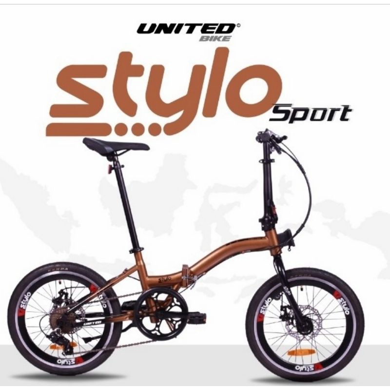 Jual United stylo sport ring 20 6 speed discbrake free helm sepeda ...