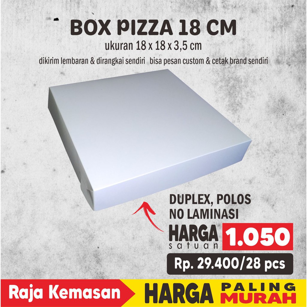 Jual BOX PIZZA POLOS 18 CM (28 pcs) | Shopee Indonesia