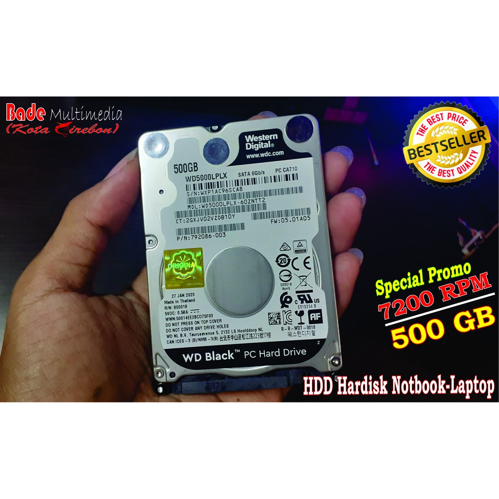 Jual Hardisk HDD Internal Laptop 2.5 Inch 500GB WD Black 7200 Rpm 6Gbps ...