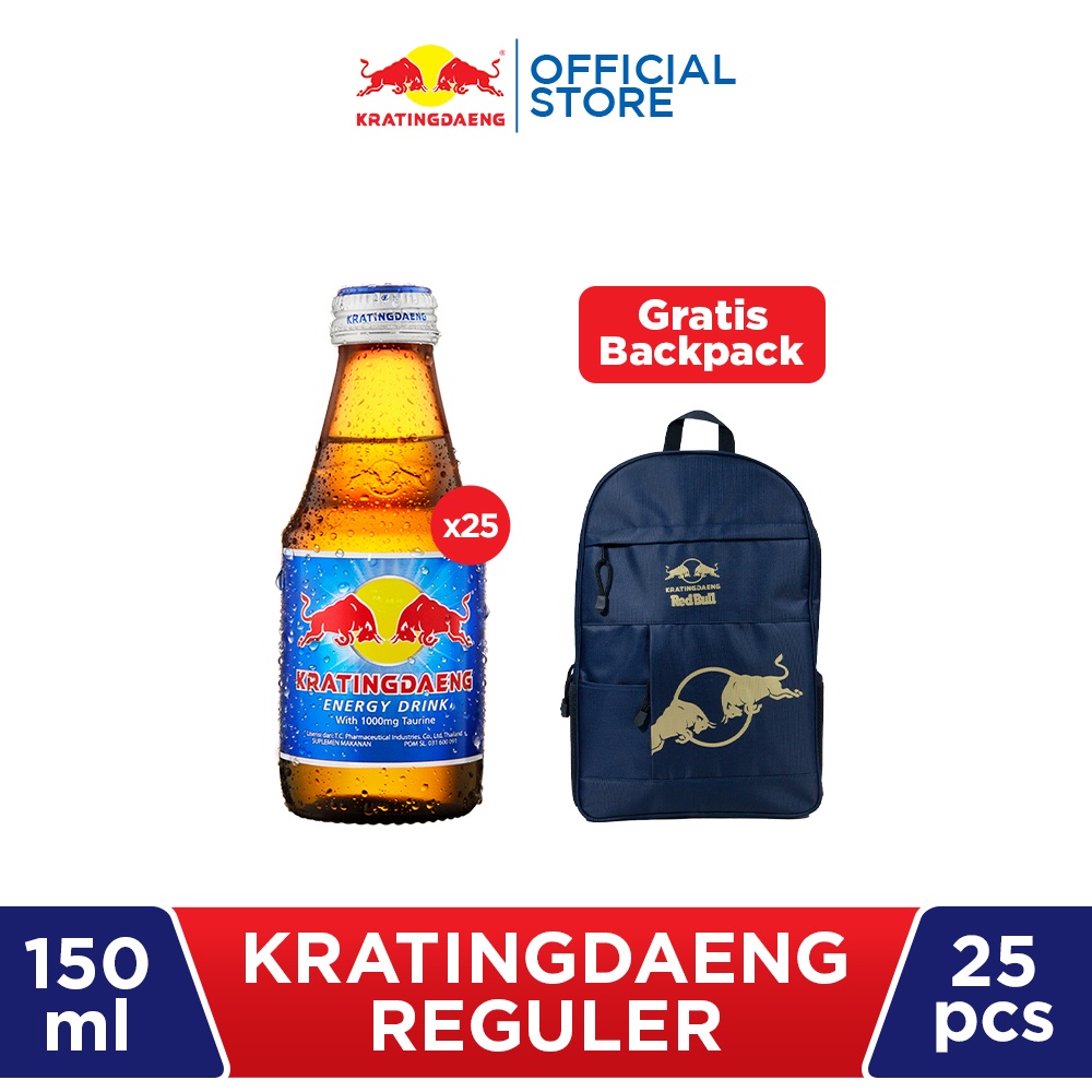 Jual Kratingdaeng Regular Minuman Energi 150ml - 25 Pcs (Free Backpack ...