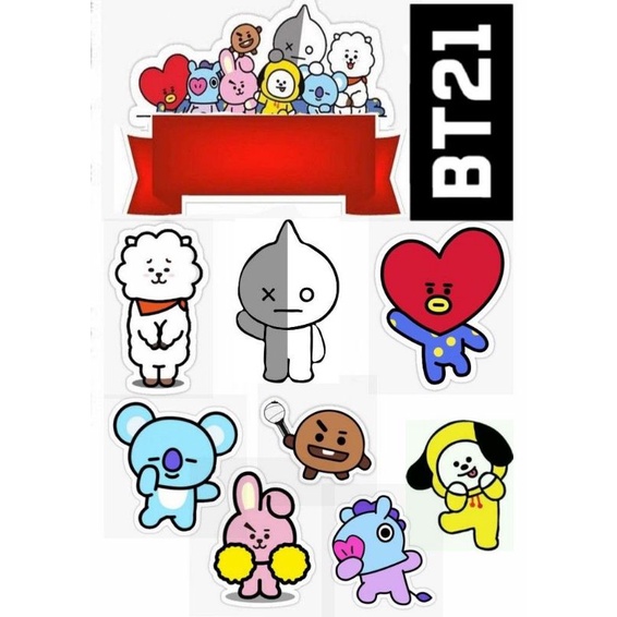 Jual Topper cake karakter BT21 Custom Nama | Shopee Indonesia