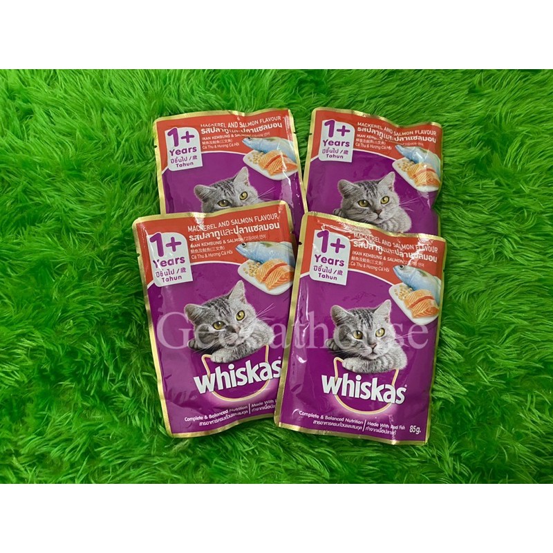 Jual Whiskas Adult 1+ Mackerel Salmon Pouch Sachet 85 Gr Makanan Basah ...