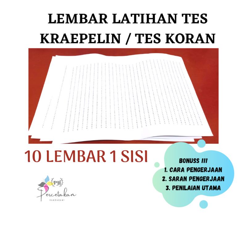 Jual TES KRAEPELIN A3 / TES KORAN / TES PSIKOTES ( Paket E ) | Shopee ...