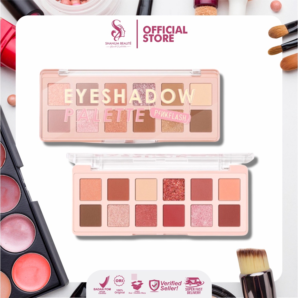 Jual Pinkflash Pro Touch Eyeshadow Palette 12 Shades #PinkDessert - PF ...