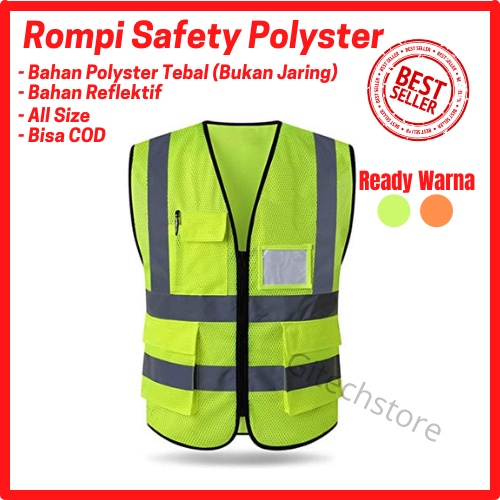 Jual Rompi Safety Polyster Safety Vest Rompi Reflektif Rompi Proyek ...