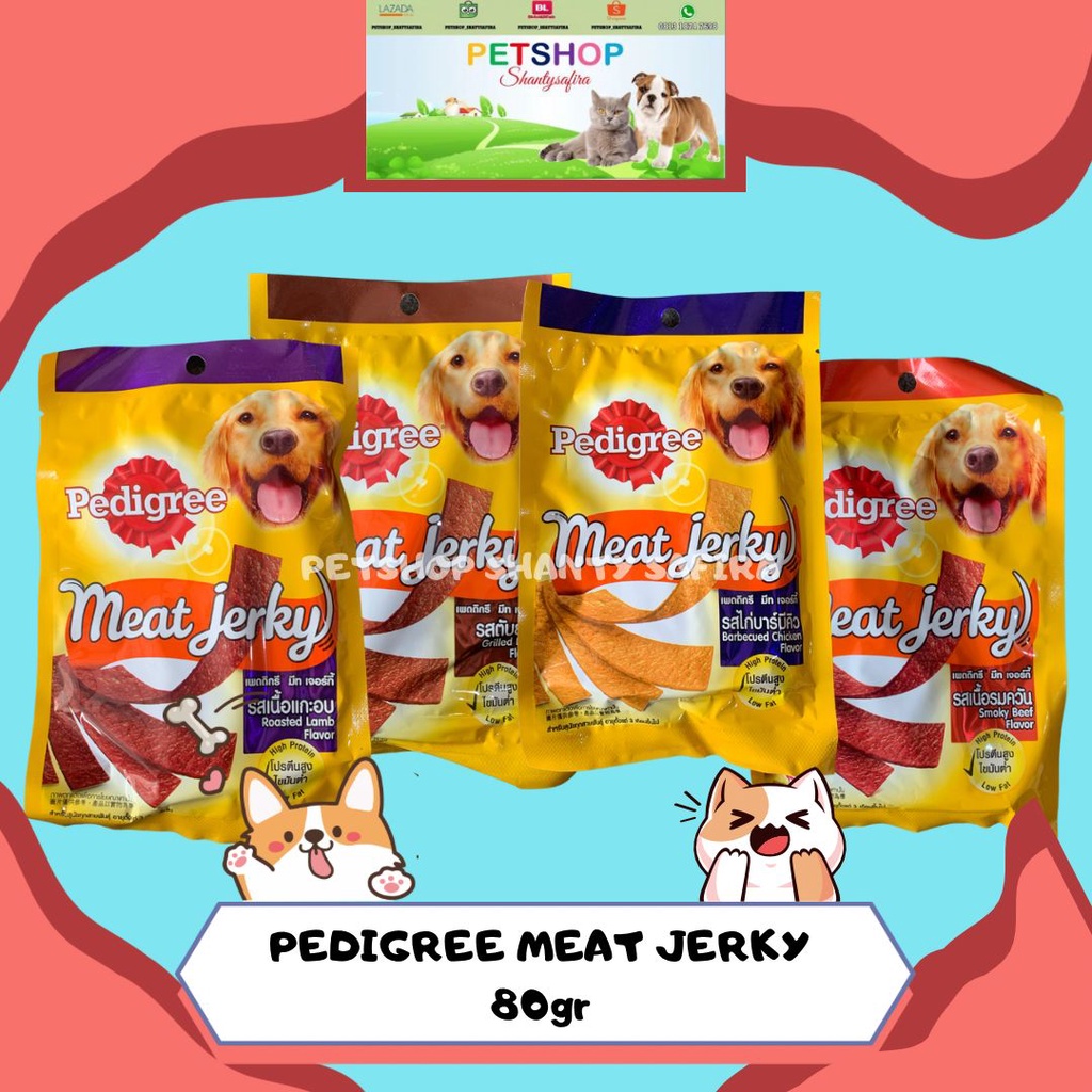 Jual SNACK ANJING PEDIGREE MEAT JERKY STRIP 80 GRAM | Shopee Indonesia