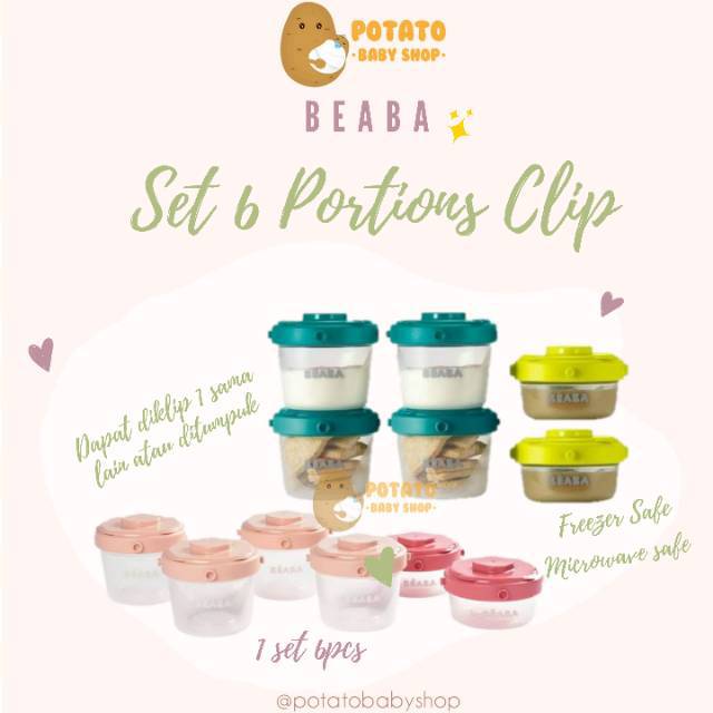 Jual Beaba - set 6 portions clip / tempat mpasi | Shopee Indonesia