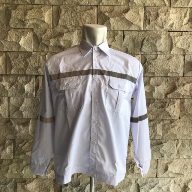 Jual Seragam safety-baju safety putih lengan panjang-seragam proyek ...