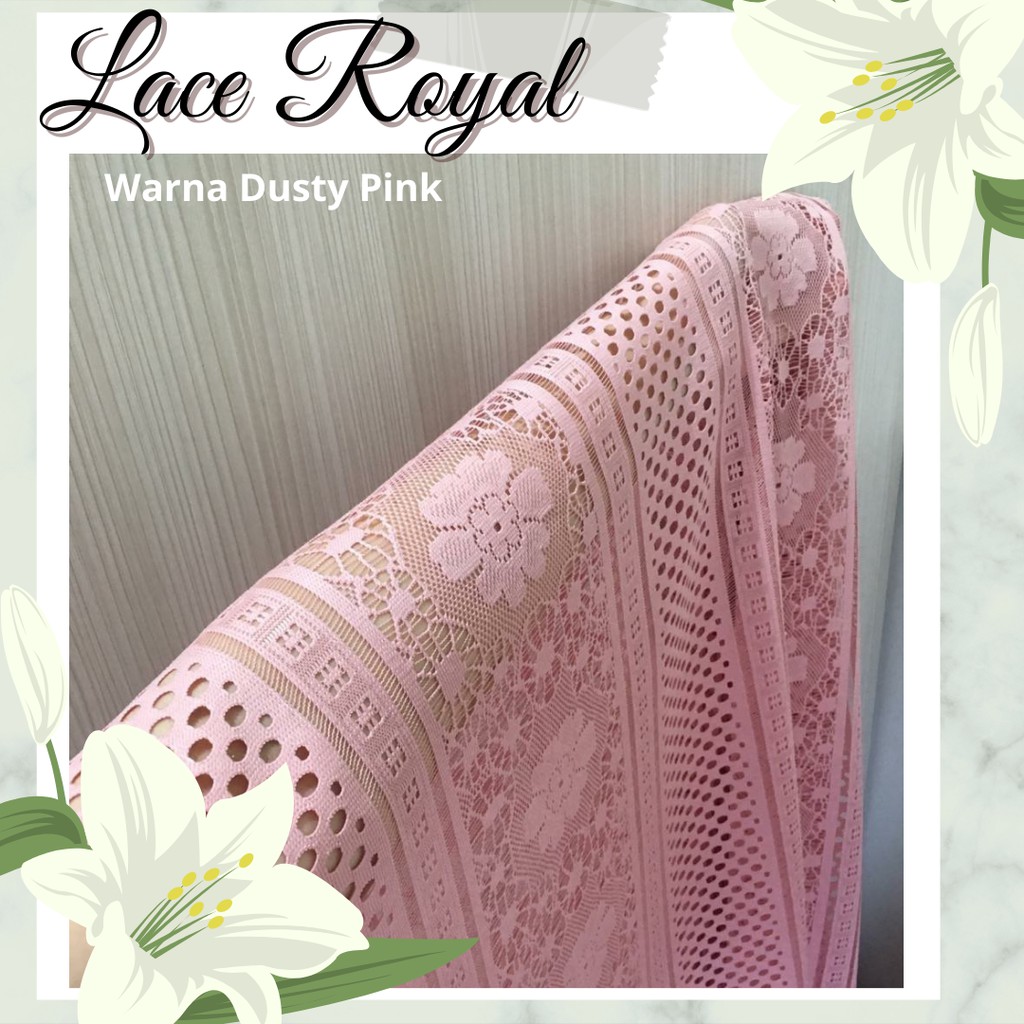Jual Kain Bahan Brokat Halus Renda Brukat Gamis Lace Royal Warna Dusty ...