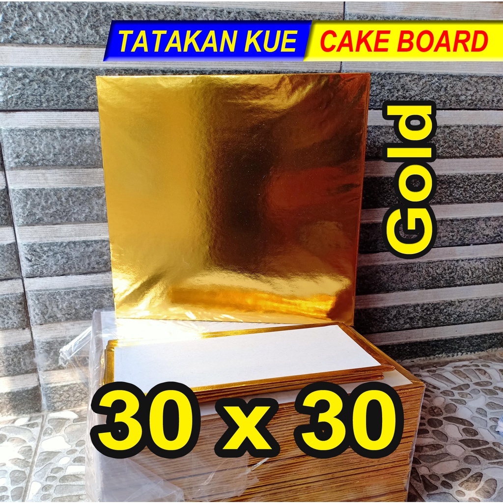 Jual Tatakan kue gold 30x30 cake board / tatakan kue gold / tatakan kue ...
