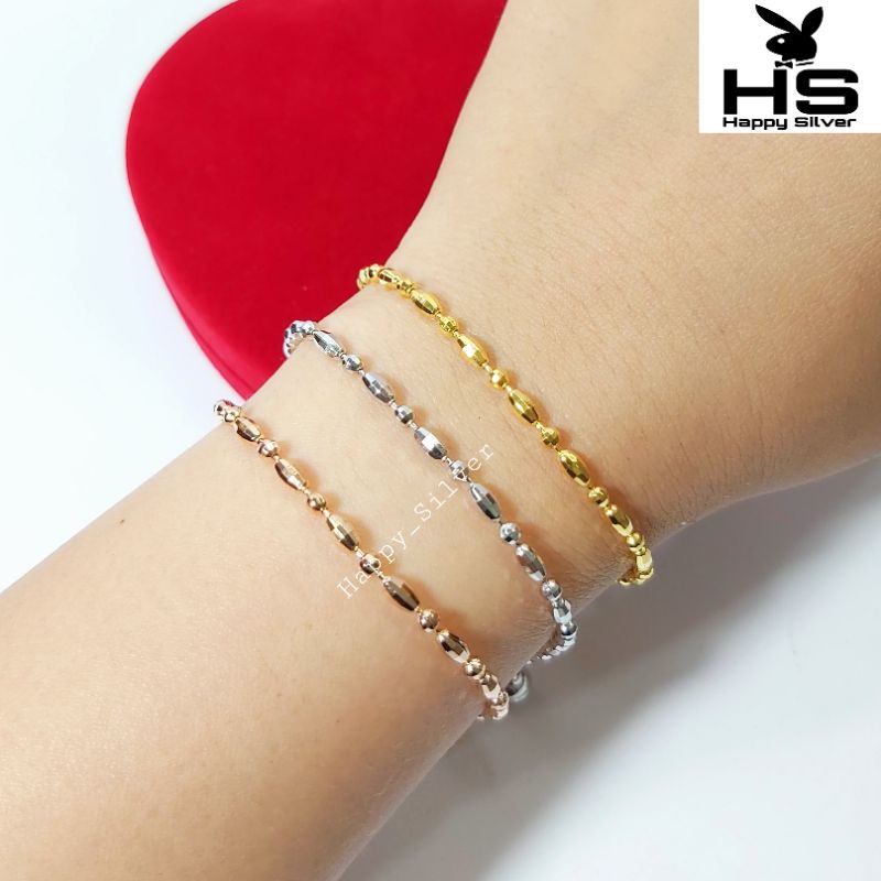 Jual GELANG TANGAN PERAK ASLI 925 SILVER LAPIS EMAS PUTIH - MODEL OVAL ...