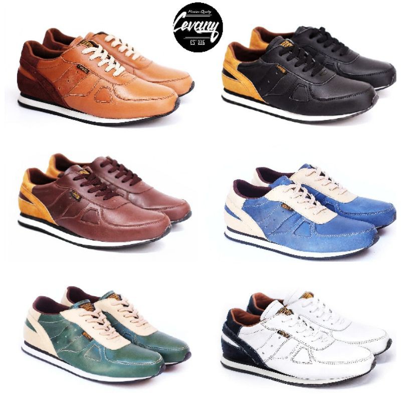 Jual ASLI LEATHER (COD)- 100% KULIT ASLI SNEAKERS PRIA KASUAL SPORTY CEVANY JELLAL ORIGINAL CHa ...