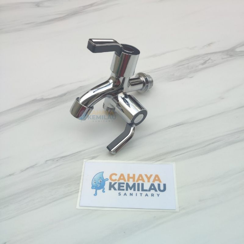 Jual Kran Cabang Engkol Shower / Kran Air Double 1/2 inch | Shopee ...
