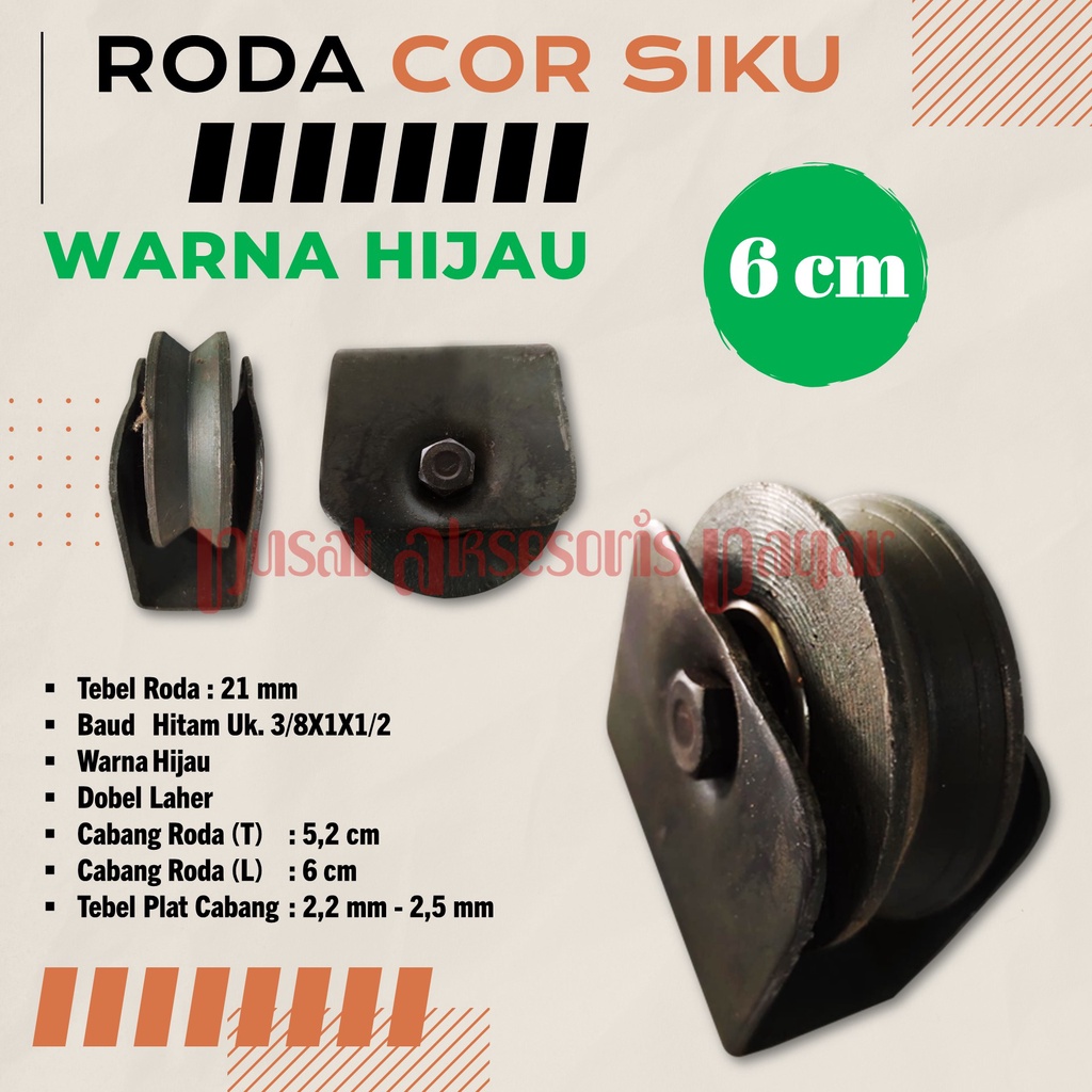 Jual roda pintu gerbang roda bubut besi cor standart ukuran 6cm rell ...